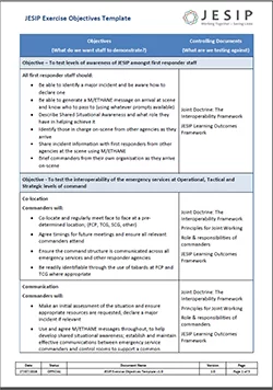 Exercise Objectives Template - JESIP Website